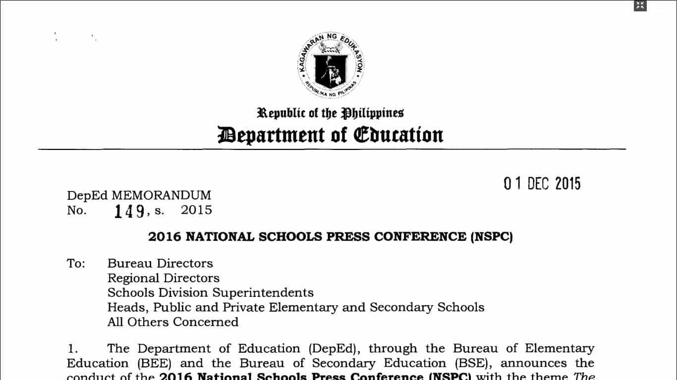 2016 National Schools Press Conference (NSPC) - TeacherPH