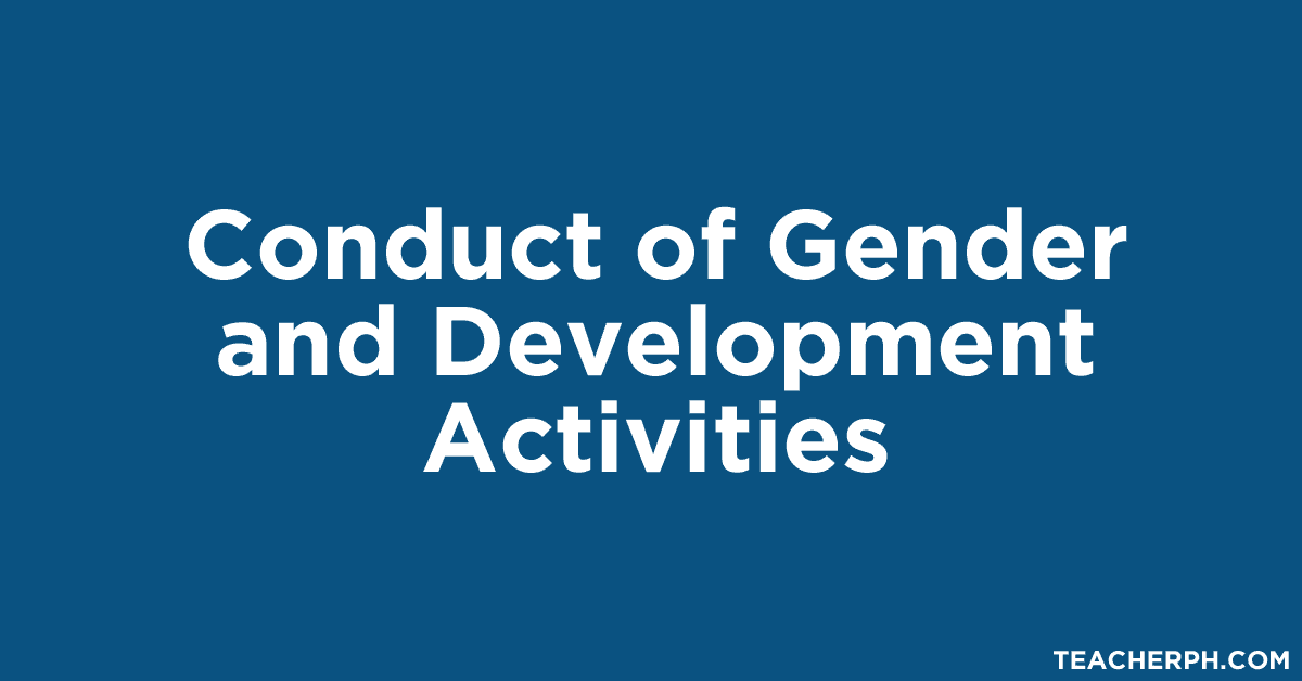 Conduct of Gender and Development Activities - TeacherPH