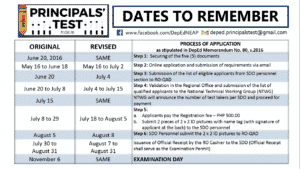 Revised Deadlines for the 2016 Principals' Test - TeacherPH