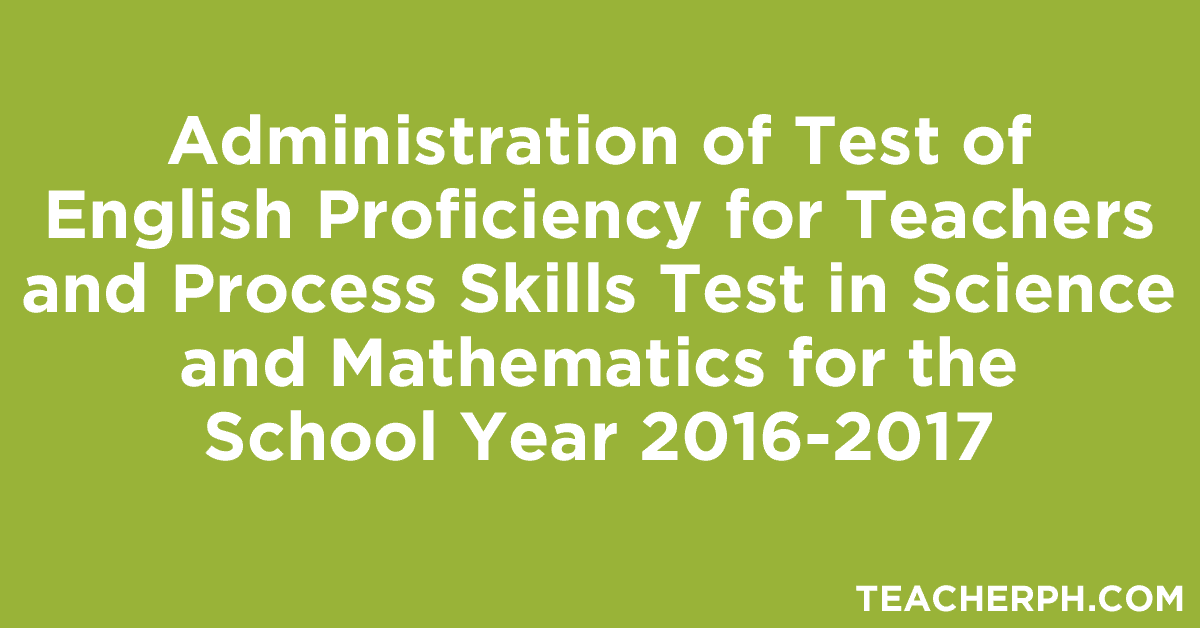 Administration of Test of English Proficiency for Teachers and Process ...