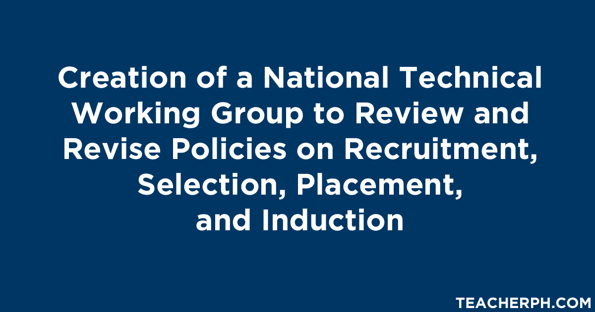 Creation of a National Technical Working Group to Review and Revise ...