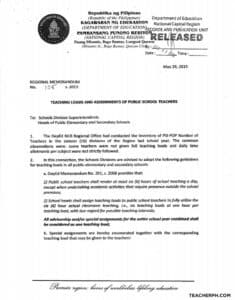 Teaching Loads and Assignments of Public School Teachers - TeacherPH