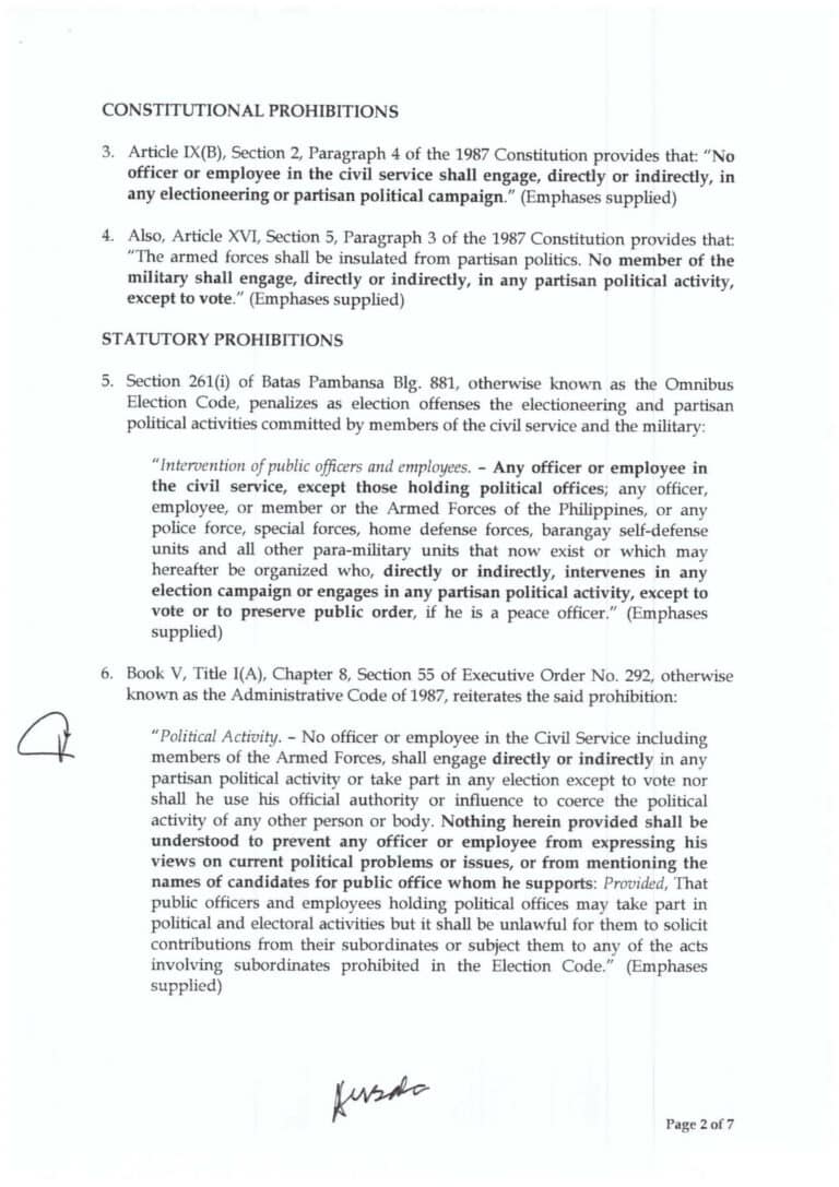 Prohibition on Electioneering and Partisan Political Activity - TeacherPH
