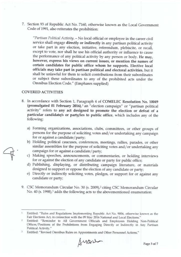 Prohibition on Electioneering and Partisan Political Activity - TeacherPH