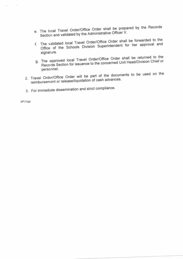 DepEd Guidelines on the Issuance of Local Travel Order to Attend ...