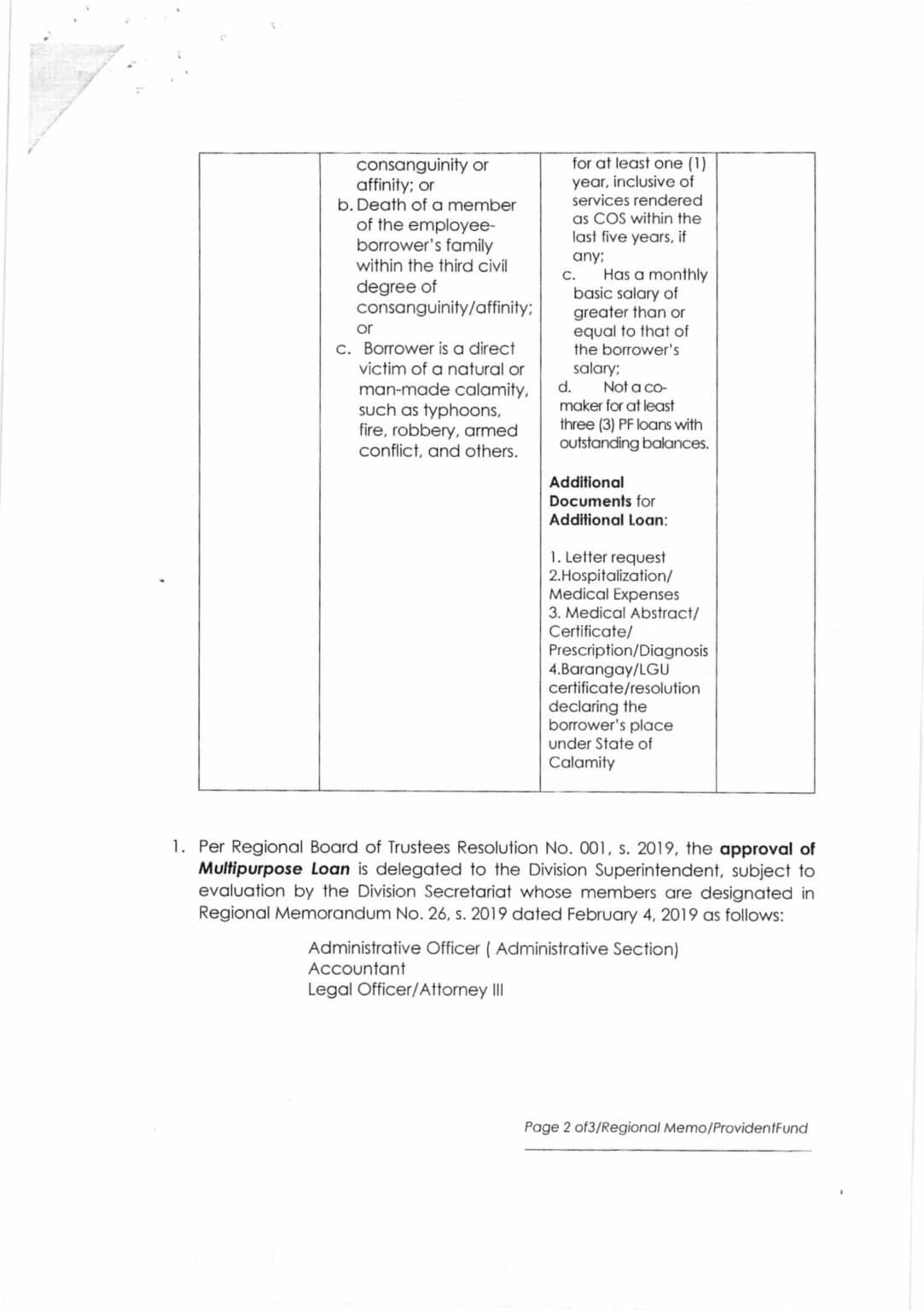2019 DepEd Guidelines on Evaluation of Provident Fund Loan Applications ...