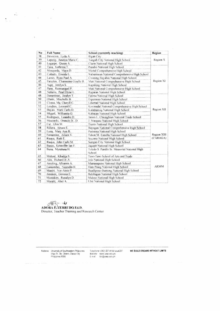 2019 DepEd Institution-Based Summer Training Program for Secondary ...