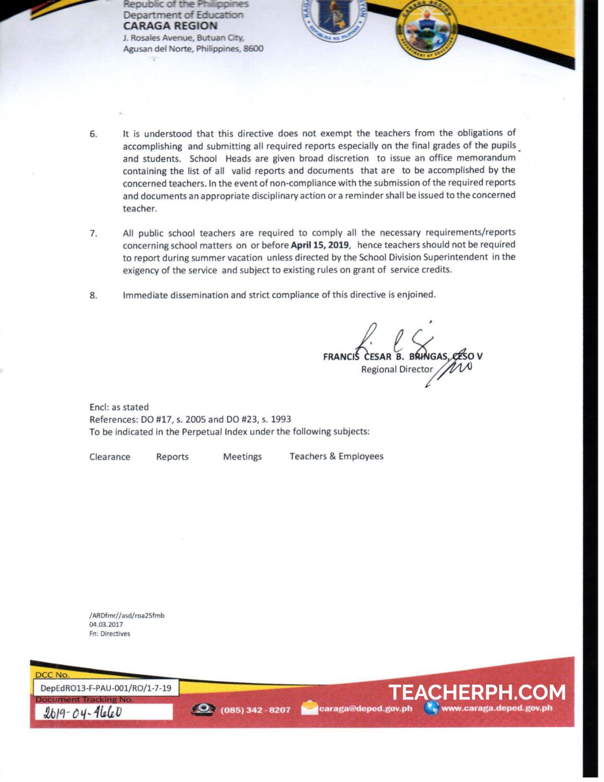 Requirement of Teacher's Clearance at the End of School Year - TeacherPH