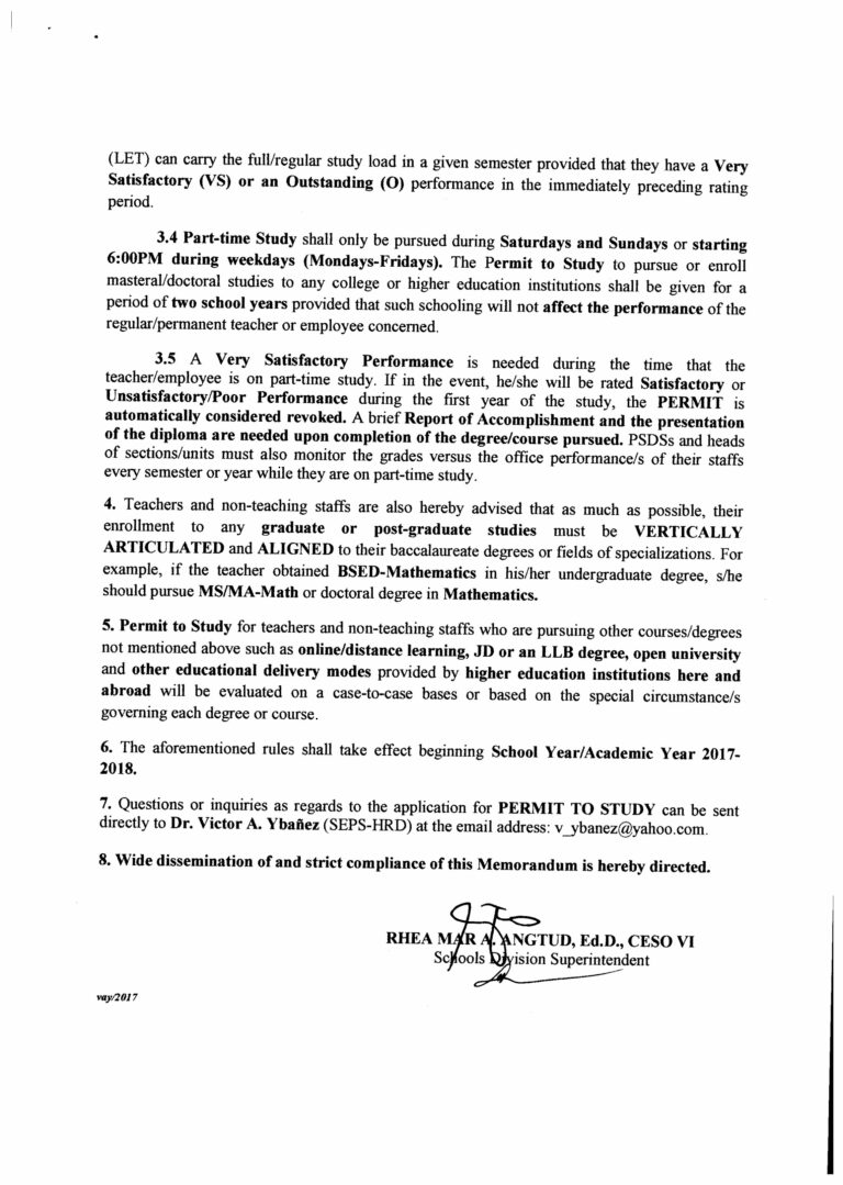 DepEd Application for Permit to Study - TeacherPH
