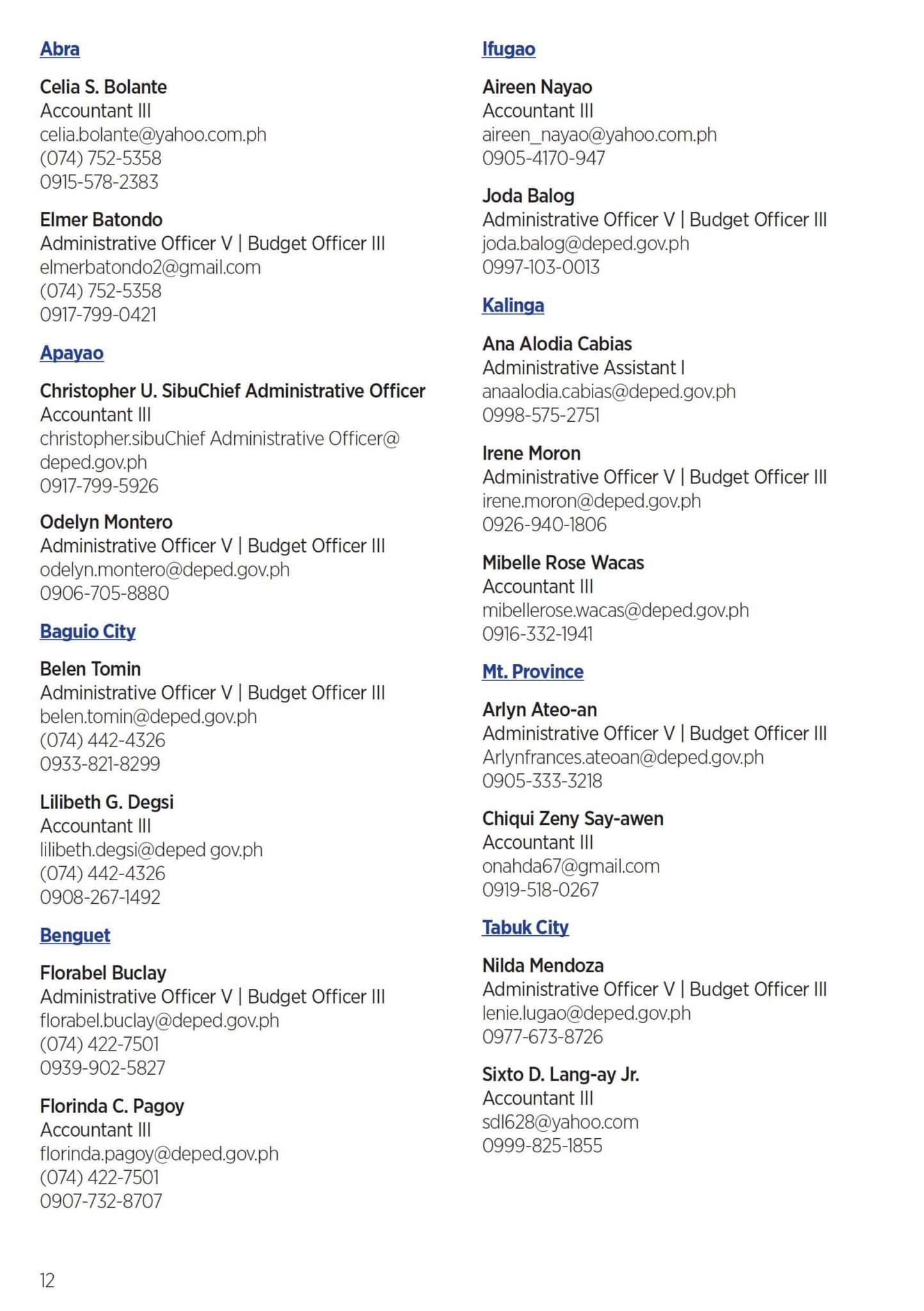 2019 Deped Finance Directory - TeacherPH