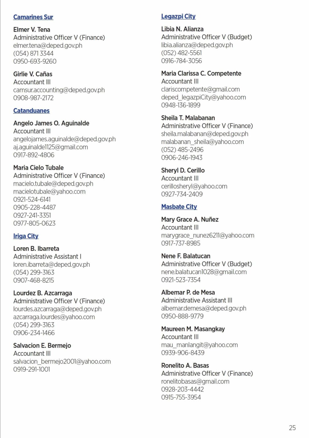 2019 Deped Finance Directory - TeacherPH
