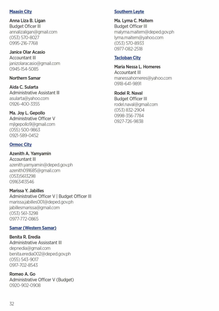 2019 Deped Finance Directory - TeacherPH