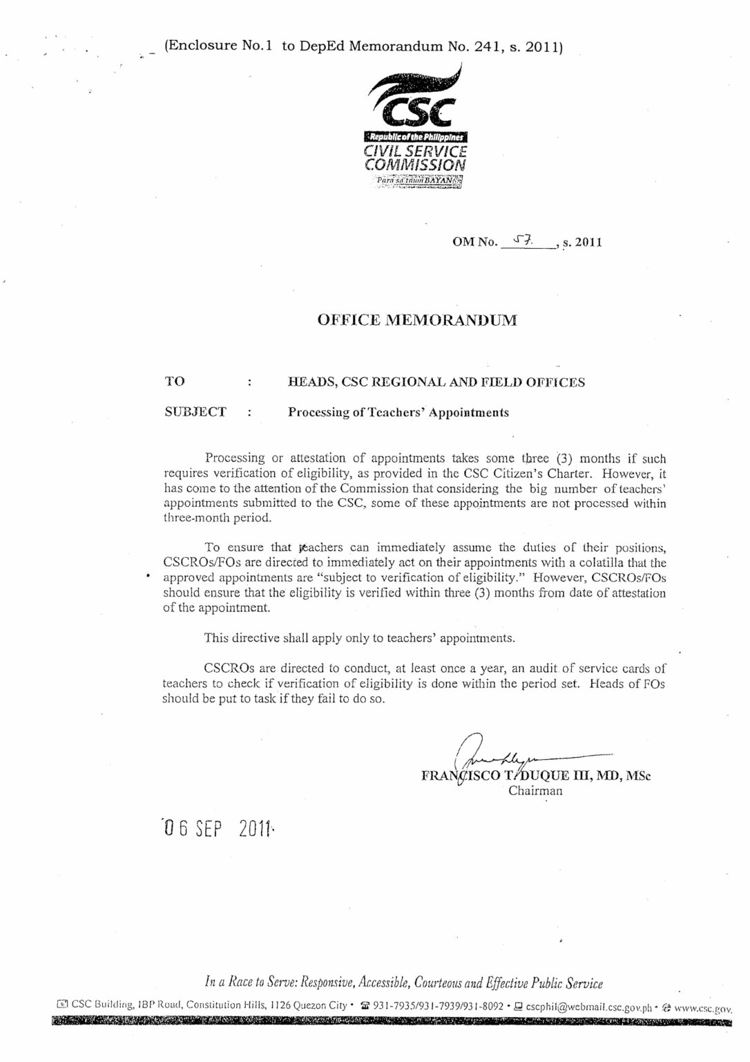 Processing or Attestation of Teachers’ Appointments - TeacherPH