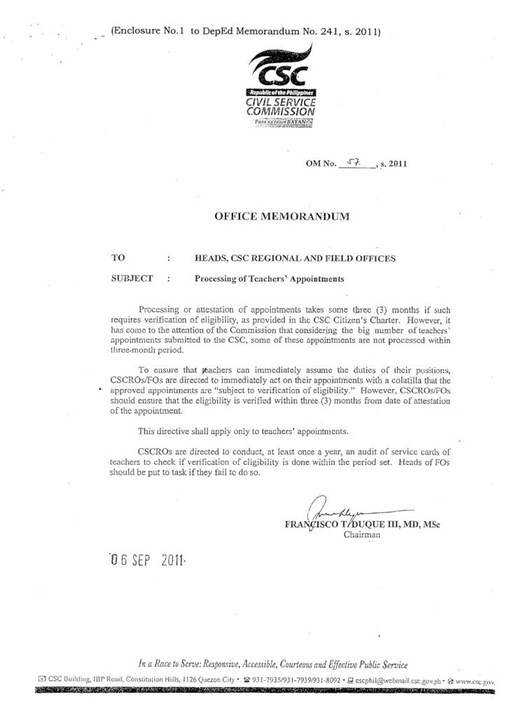 Processing or Attestation of Teachers’ Appointments - TeacherPH