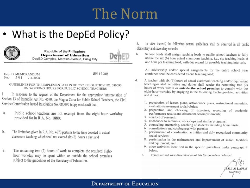 DepEd Teachers' Workload Policy Study - TeacherPH