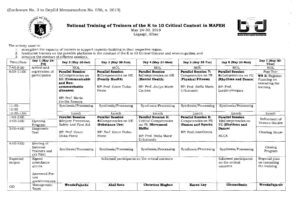 2019 National Training of Trainers on the K to 10 Critical Content ...