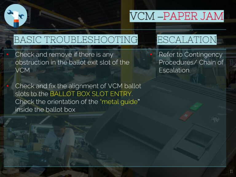 Vote Counting Machines (VCMs) Troubleshooting Guide - TeacherPH