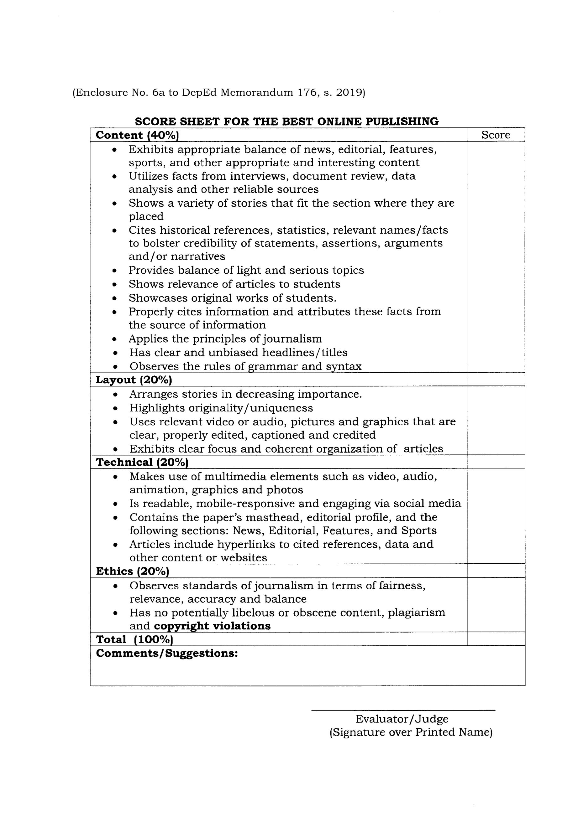 2020 NSPC Guidelines for the Online Publishing Contest - TeacherPH