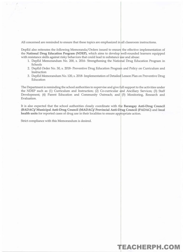 DepEd's Response to Strengthen Preventive Drug Education in Schools ...