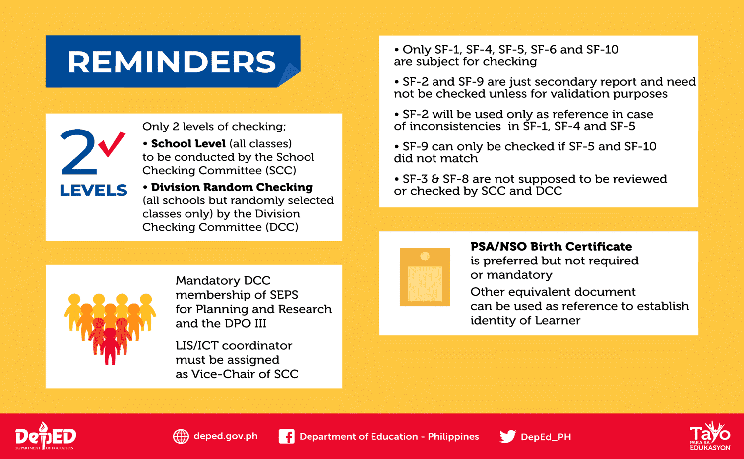 General Reminders on the Checking of School Forms for School Year 2019 ...