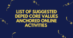 List of Suggested DepEd Core Values Anchored Online Activities - TeacherPH