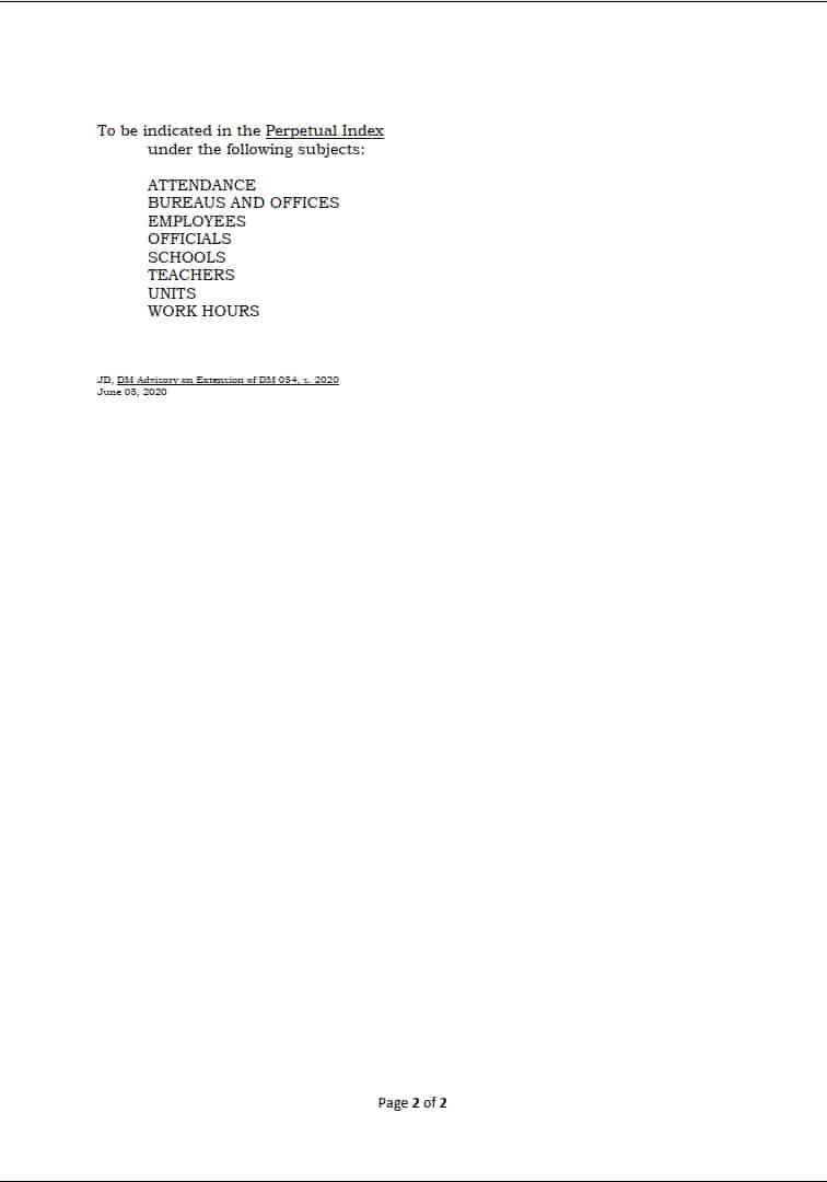 Advisory on the Extension of Deped Memorandum No. 054, s. 2020 - TeacherPH