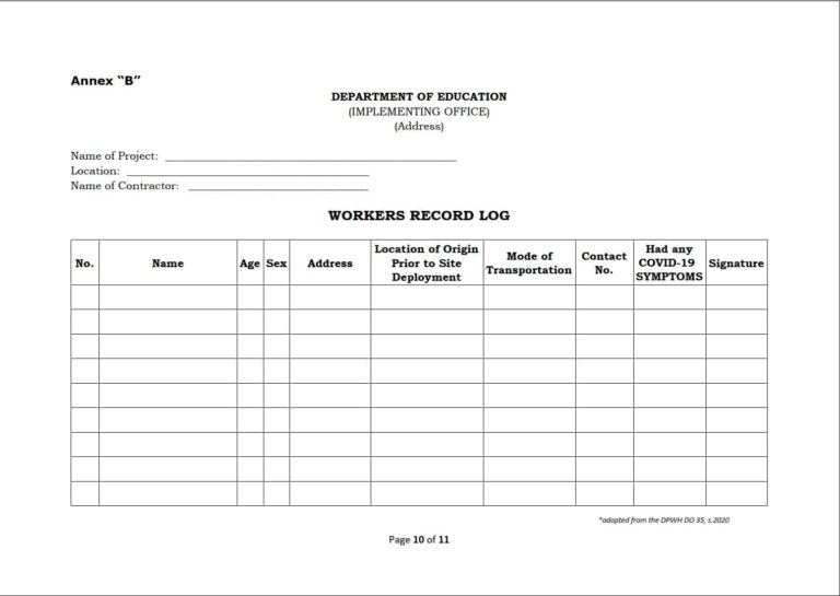 DepEd Construction Safety Guidelines During the COVID-19 Public Health ...