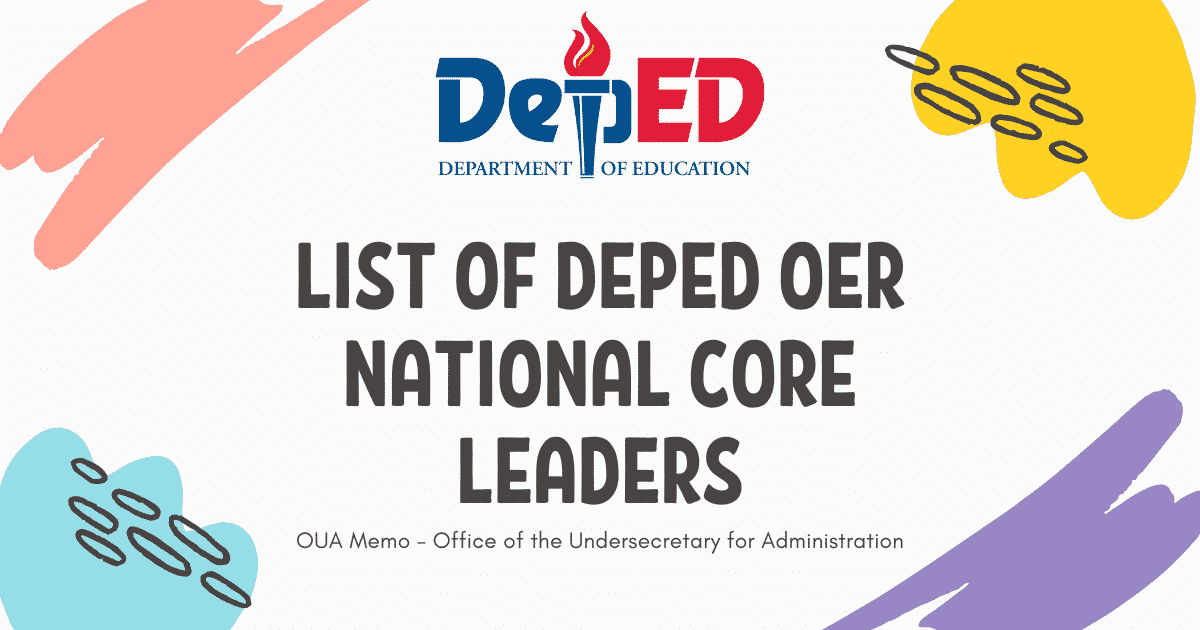 List of DepEd OER National Core Leaders - TeacherPH