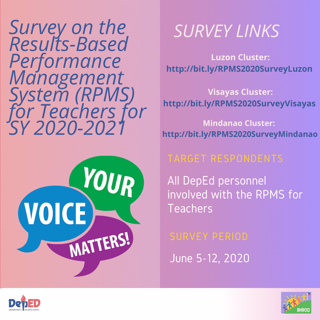 Survey on the Results-Based Performance Management System (RPMS) for ...
