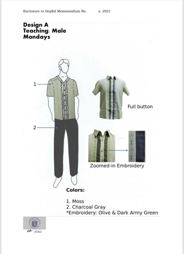 DepEd National Uniform Designs for Teaching and Non-Teaching Personnel ...