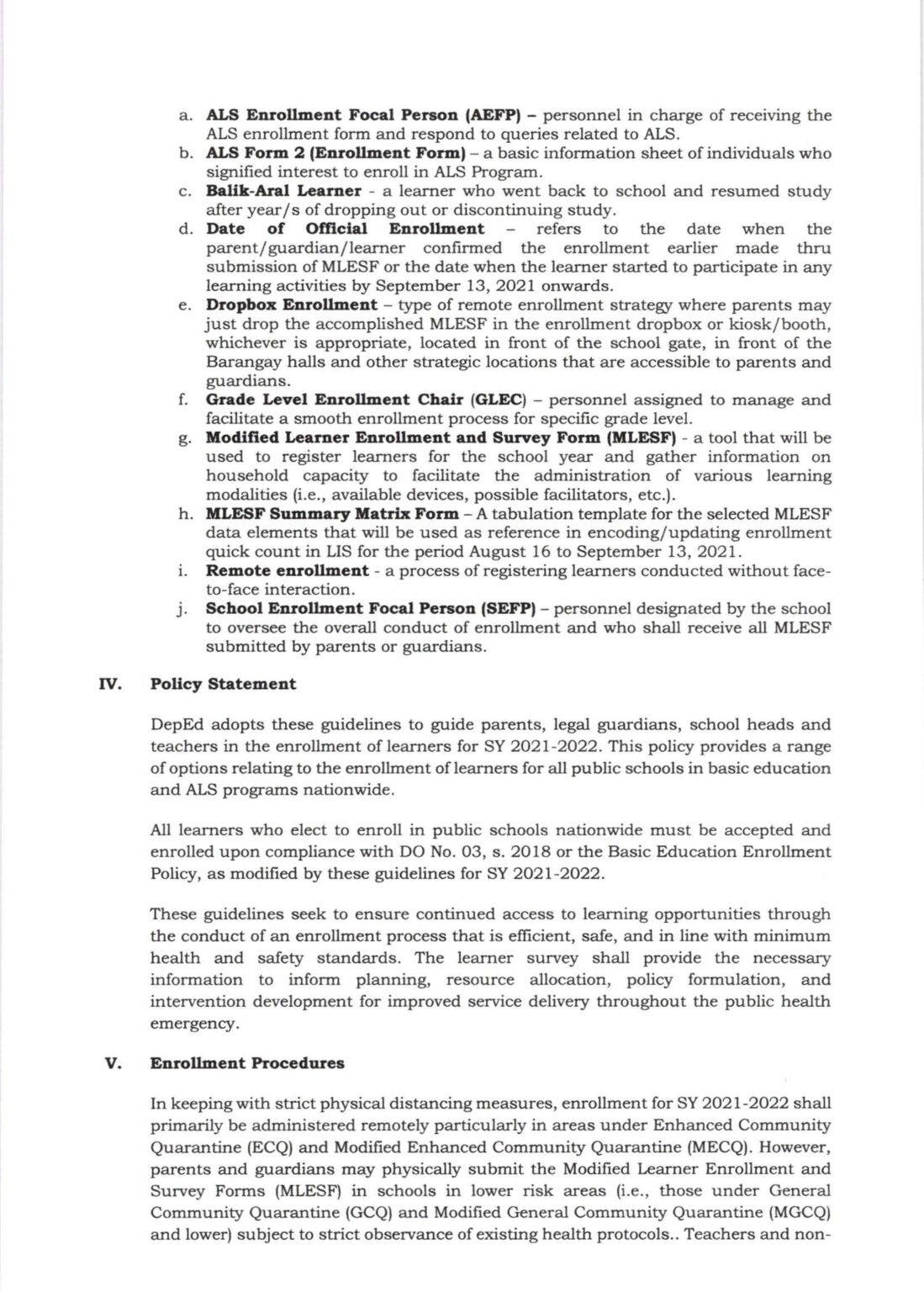 DepEd Enrollment Procedures for School Year 2021-2022 - TeacherPH