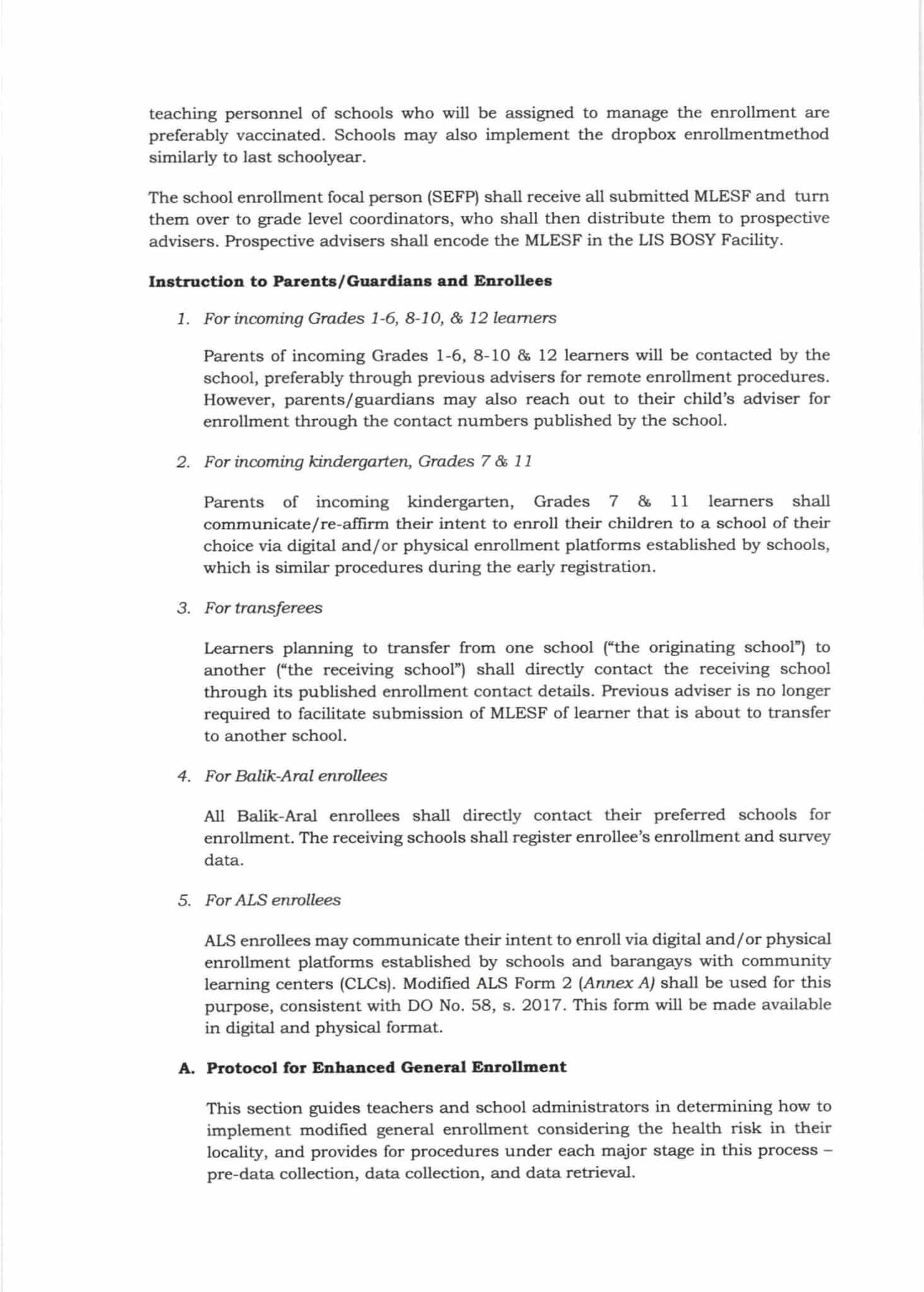 DepEd Enrollment Procedures for School Year 2021-2022 - TeacherPH