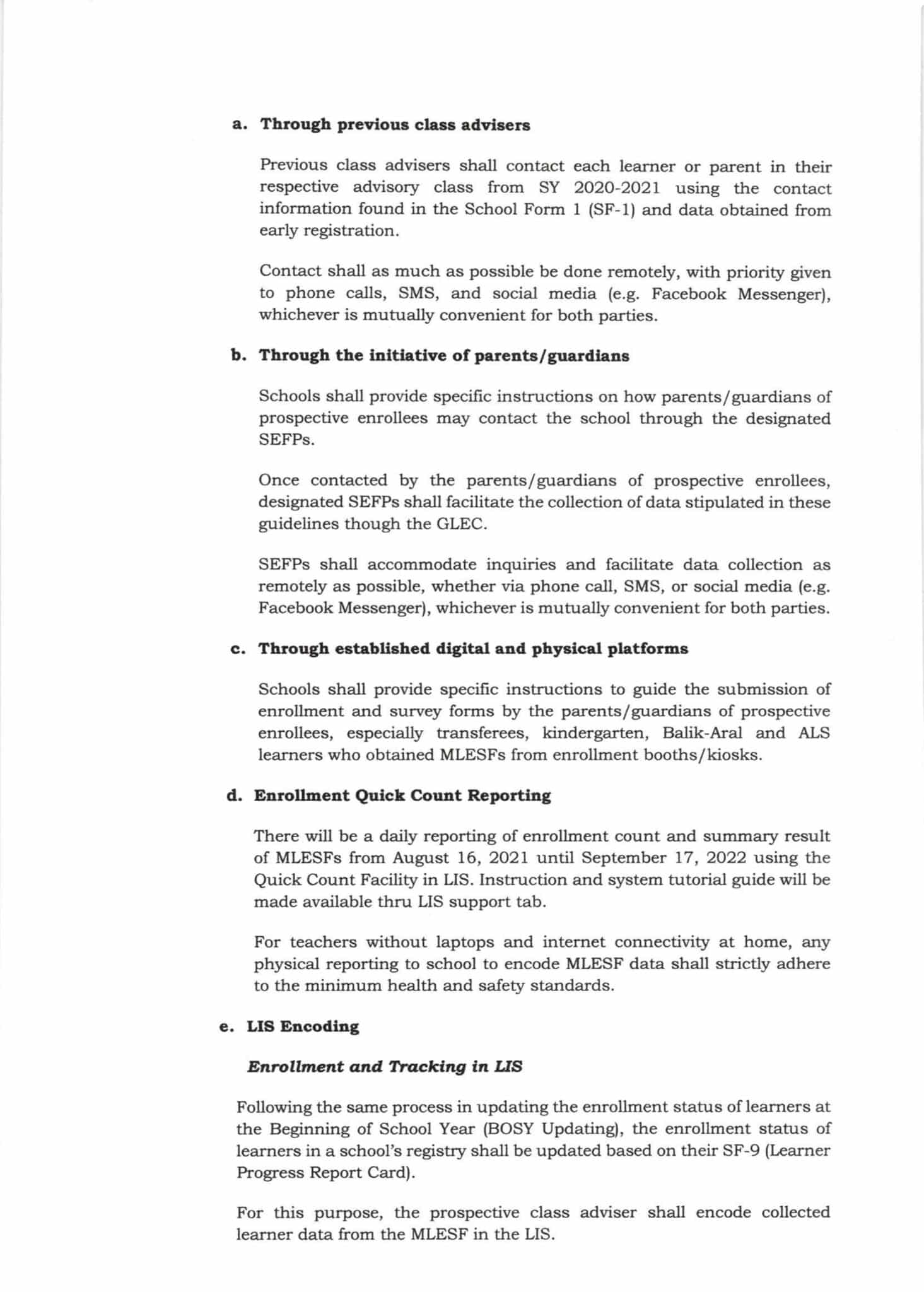 DepEd Enrollment Procedures for School Year 2021-2022 - TeacherPH