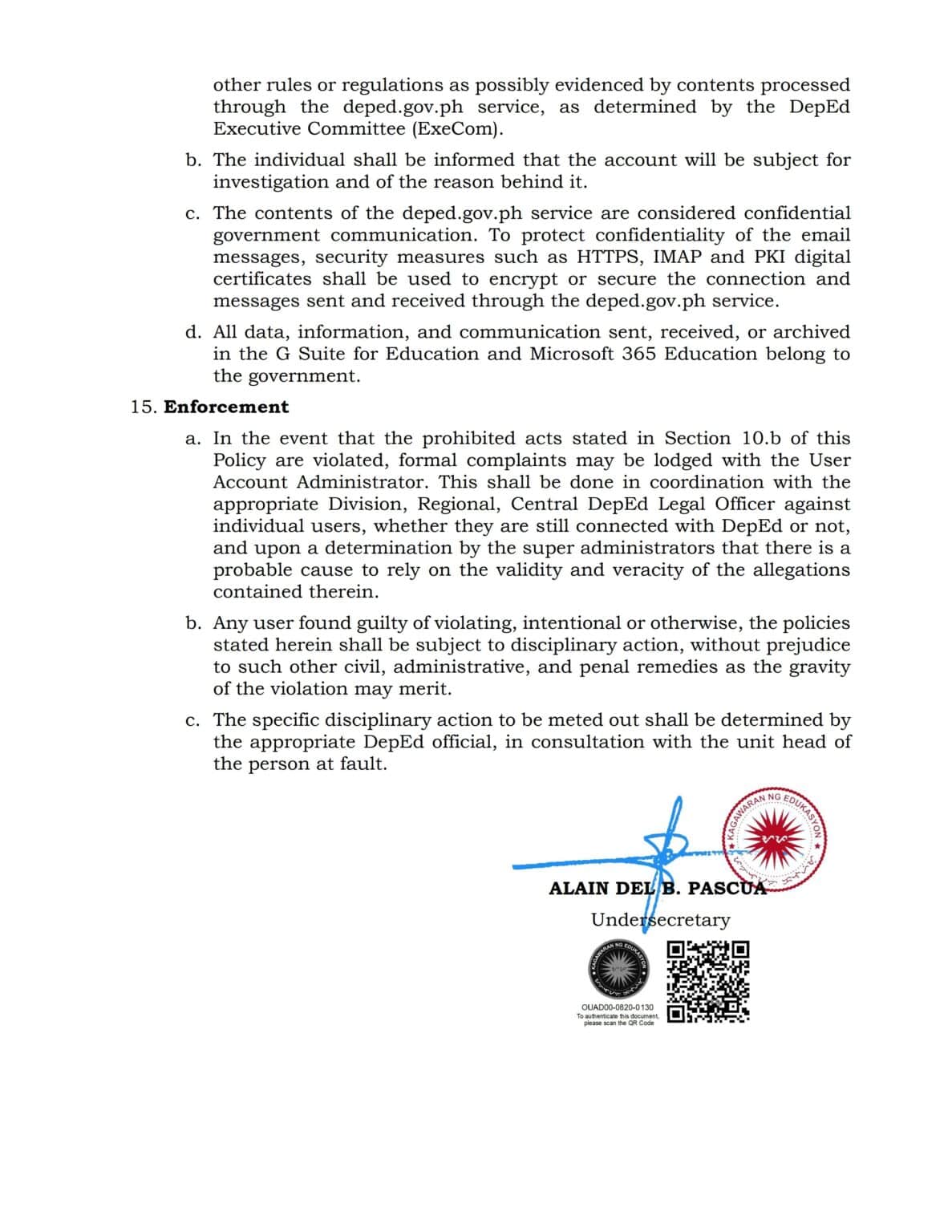 DepEd Guidelines on the Use of G Suite and Microsoft 365 for Education ...