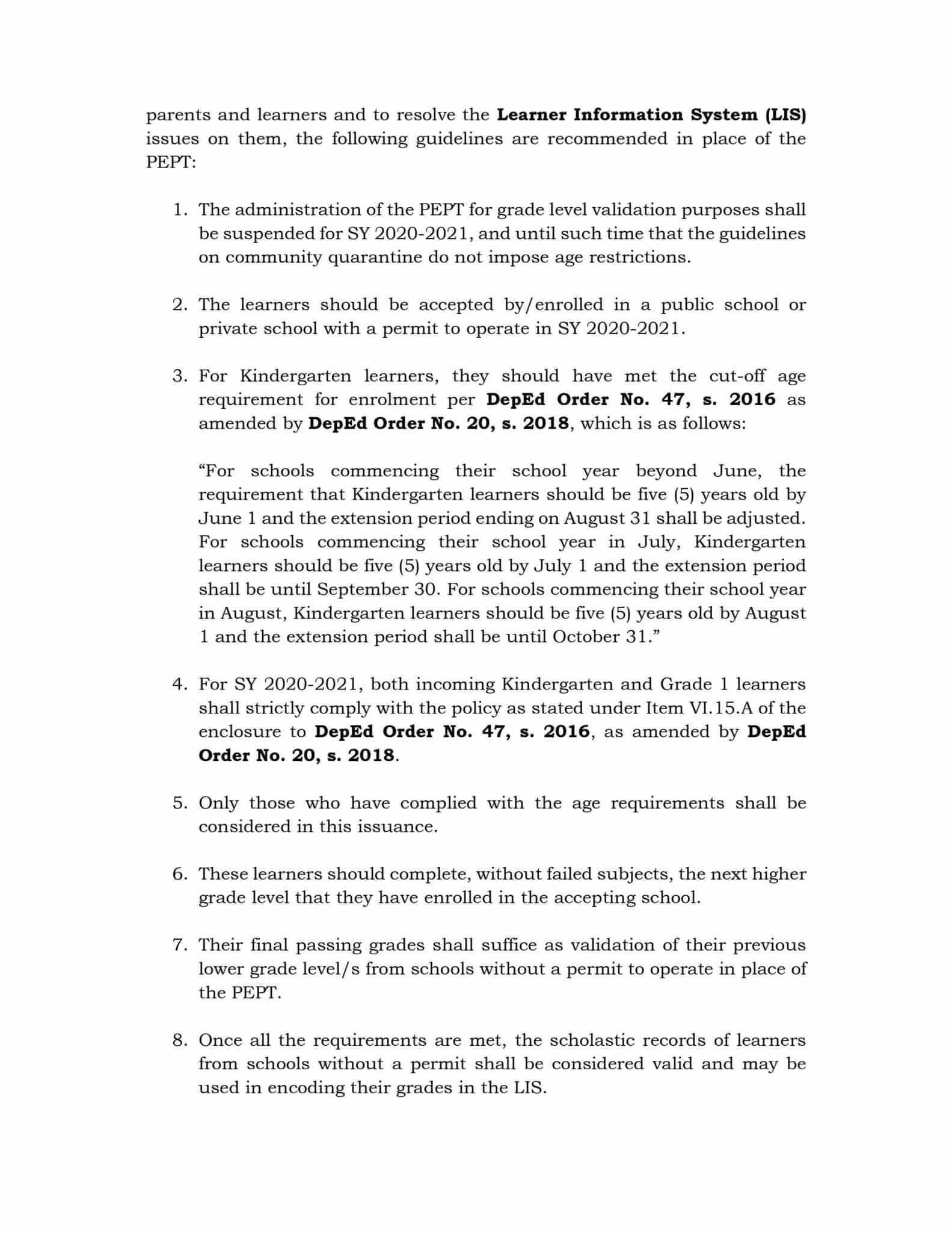 Issuance of Learner Reference Number to Learners from Schools Without a ...