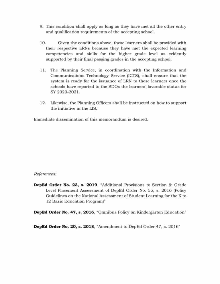 Issuance of Learner Reference Number to Learners from Schools Without a ...