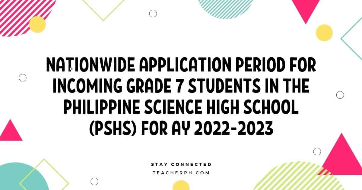 Philippine Science High School PSHS Application For AY 2022 2023