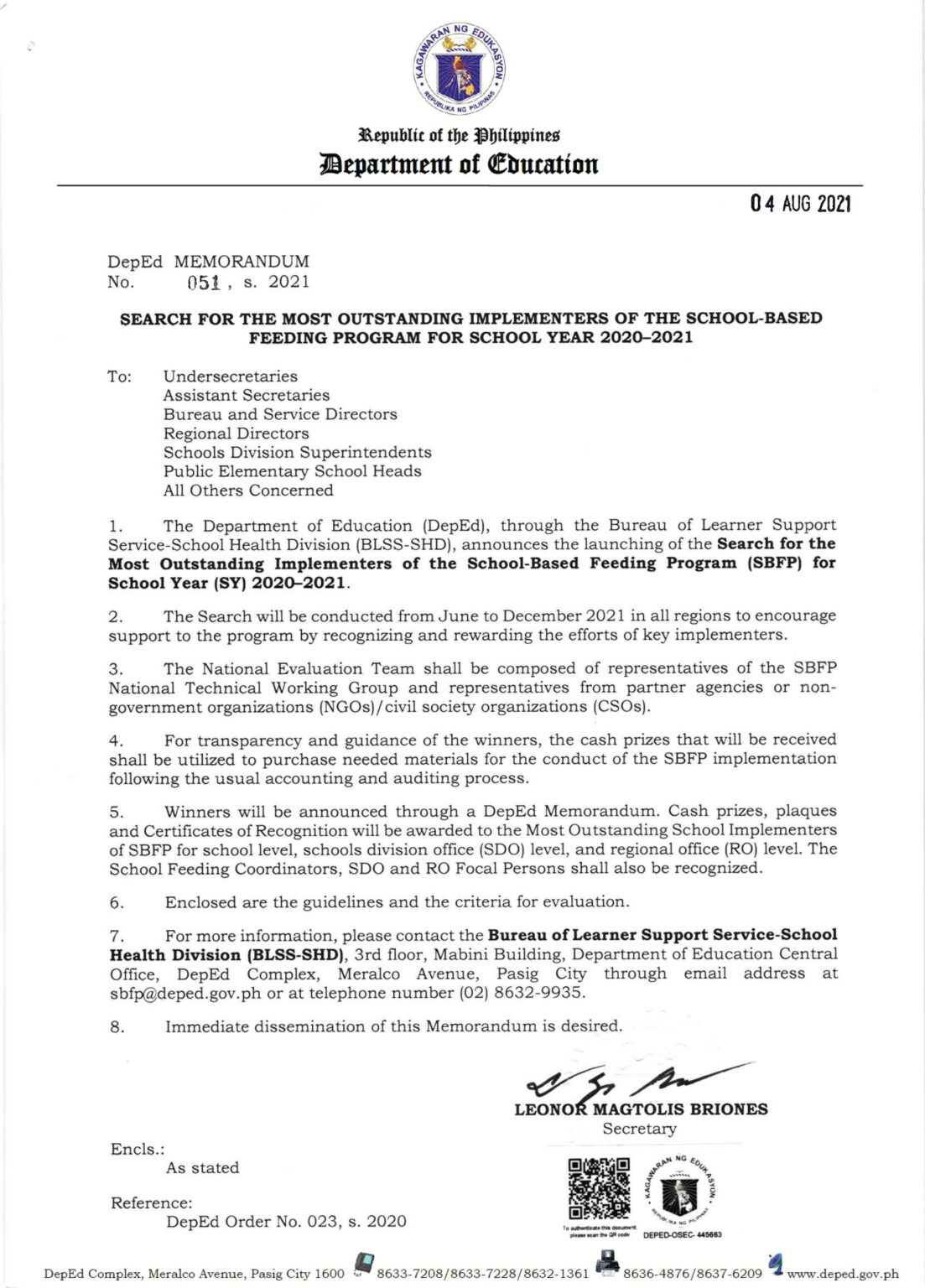 Search for the Most Outstanding Implementers of the School-Based ...