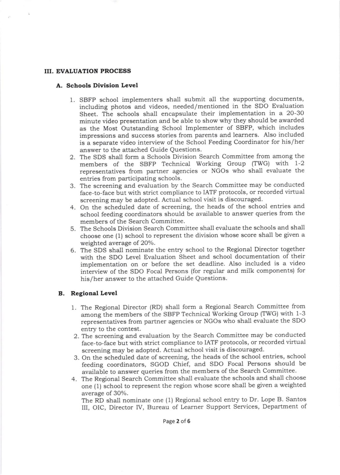 Search for the Most Outstanding Implementers of the School-Based ...