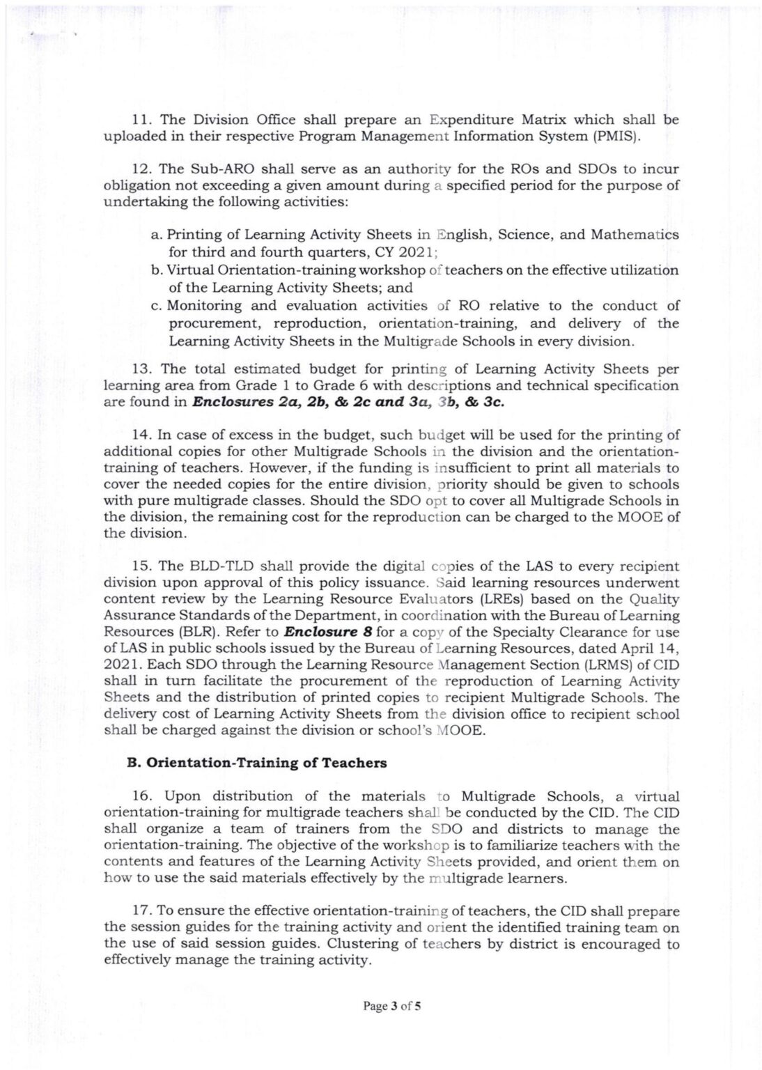 Reproduction of Learning Activity Sheets for Multigrade Schools - TeacherPH