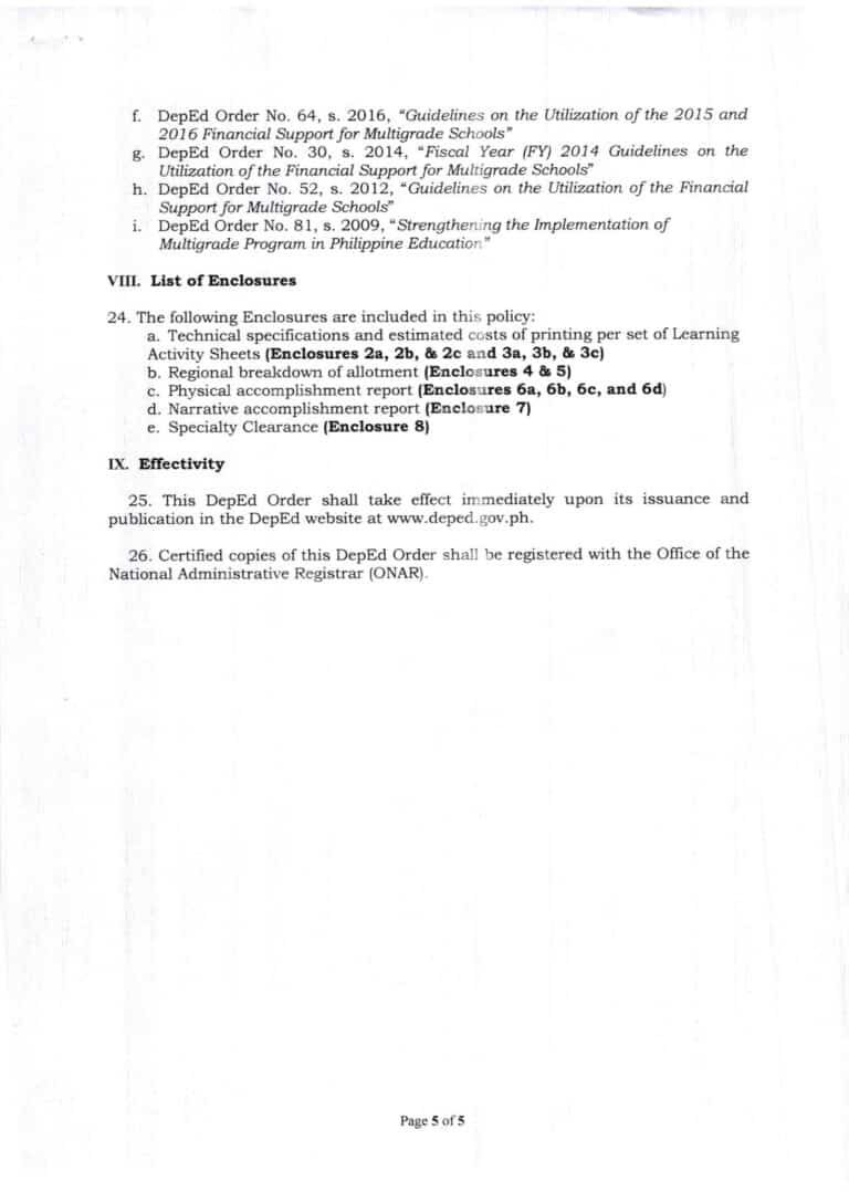 Reproduction of Learning Activity Sheets for Multigrade Schools - TeacherPH