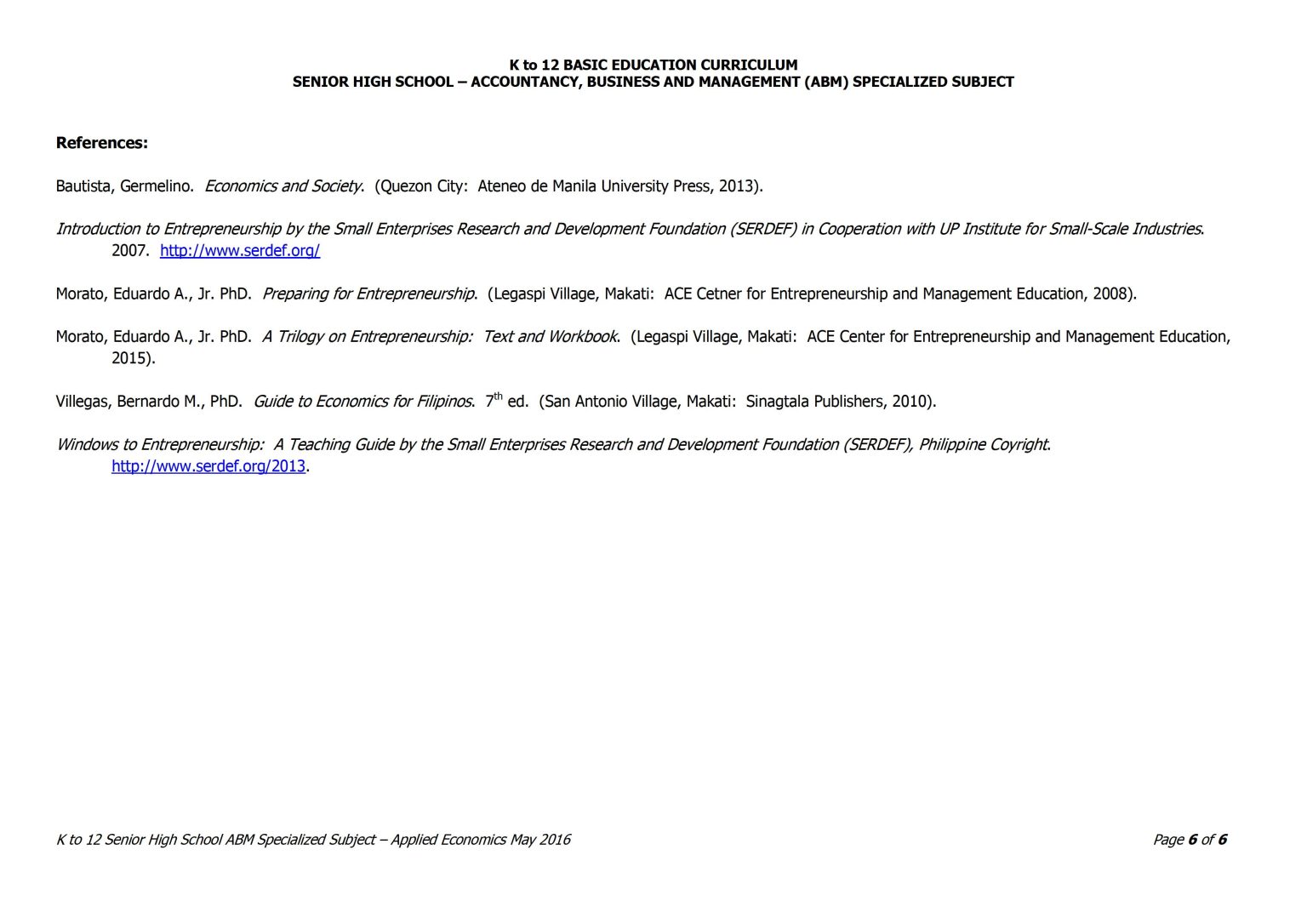 Grade 12 Applied Economics Curriculum Guide - TeacherPH