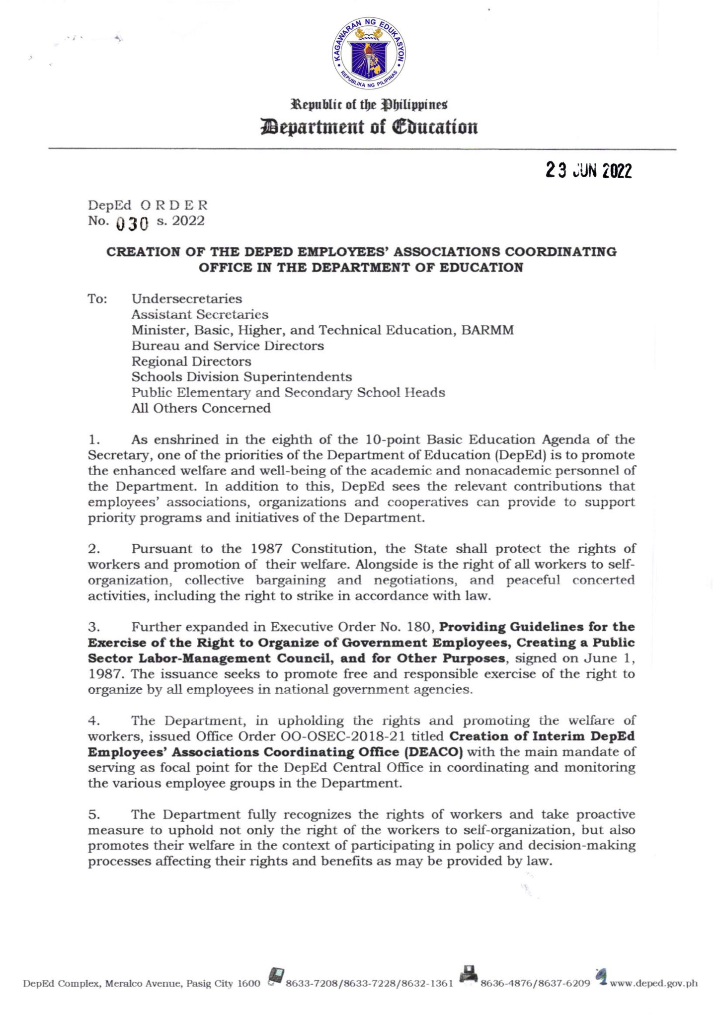 DepEd Employees’ Associations Coordinating Office (DEACO) - TeacherPH