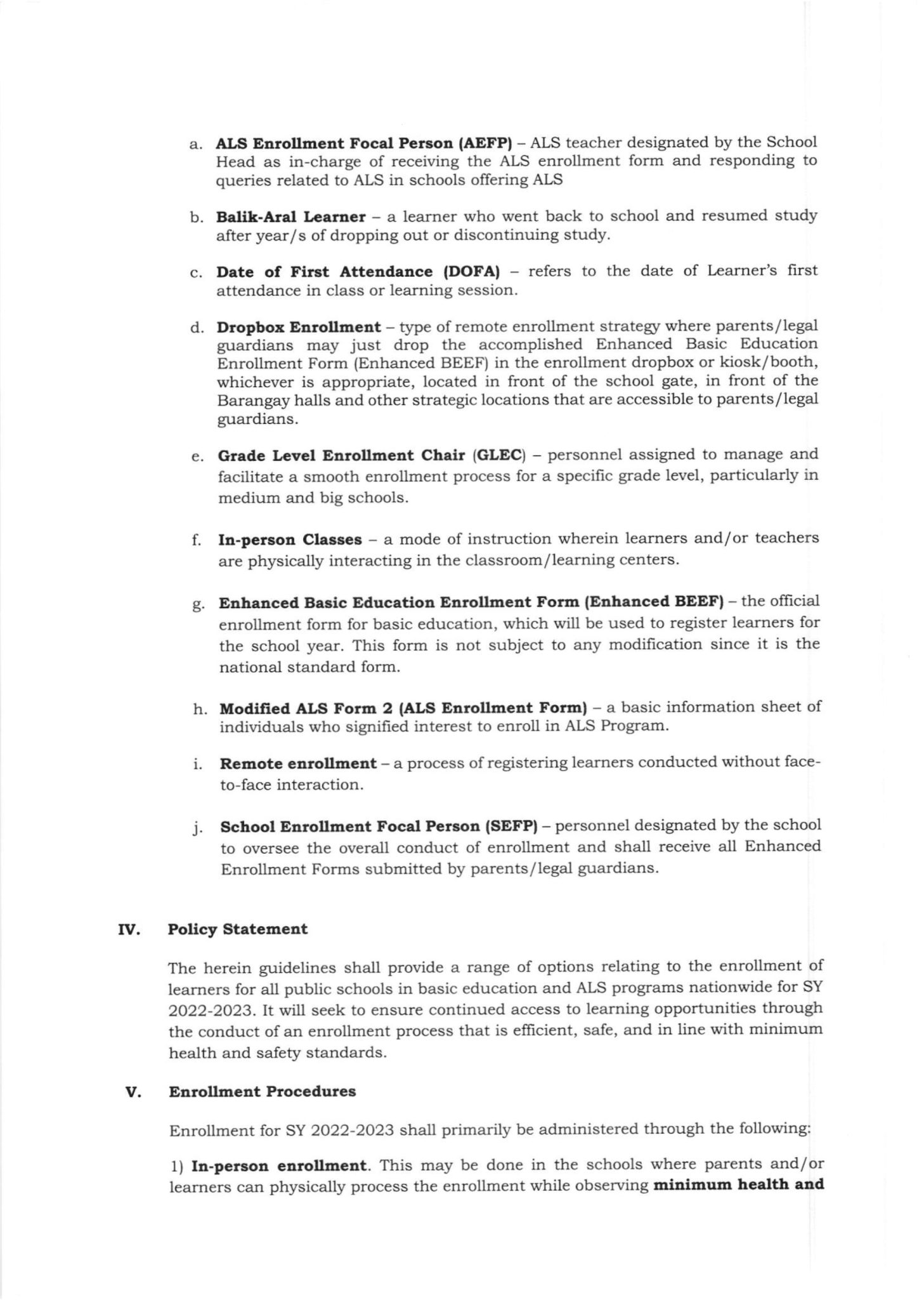 DepEd Enrollment Guidelines for School Year 2022-2023 - TeacherPH