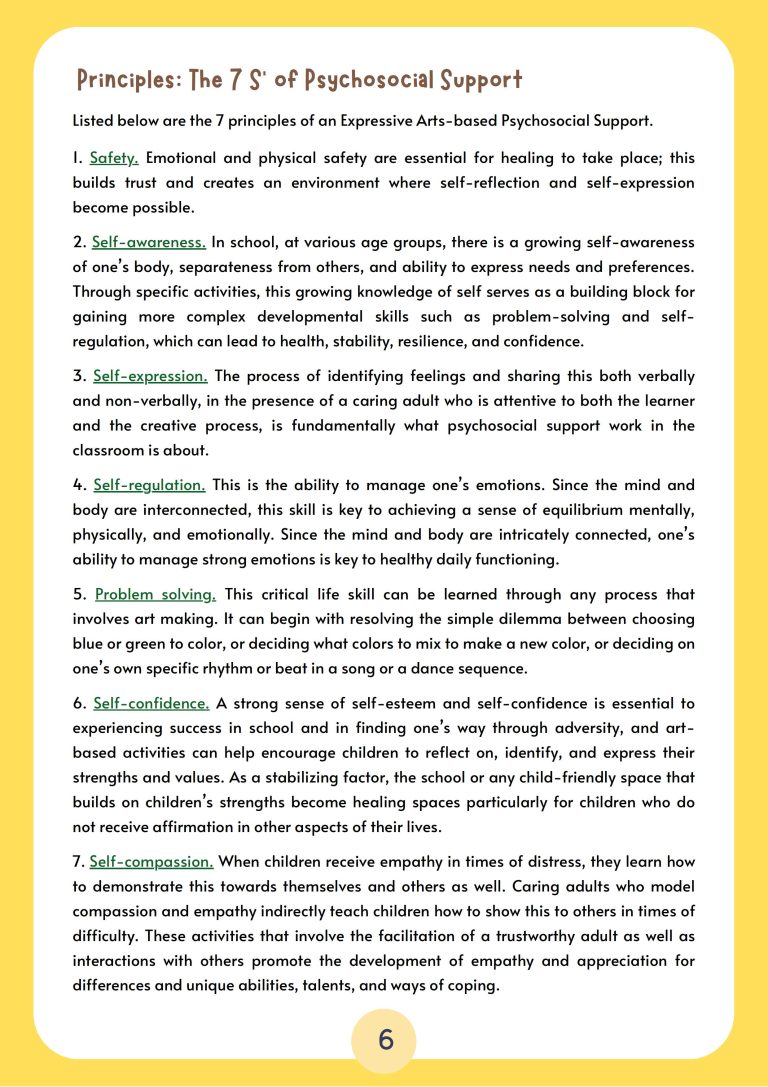 Handouts on the Conduct and Facilitation of Psychosocial Support ...