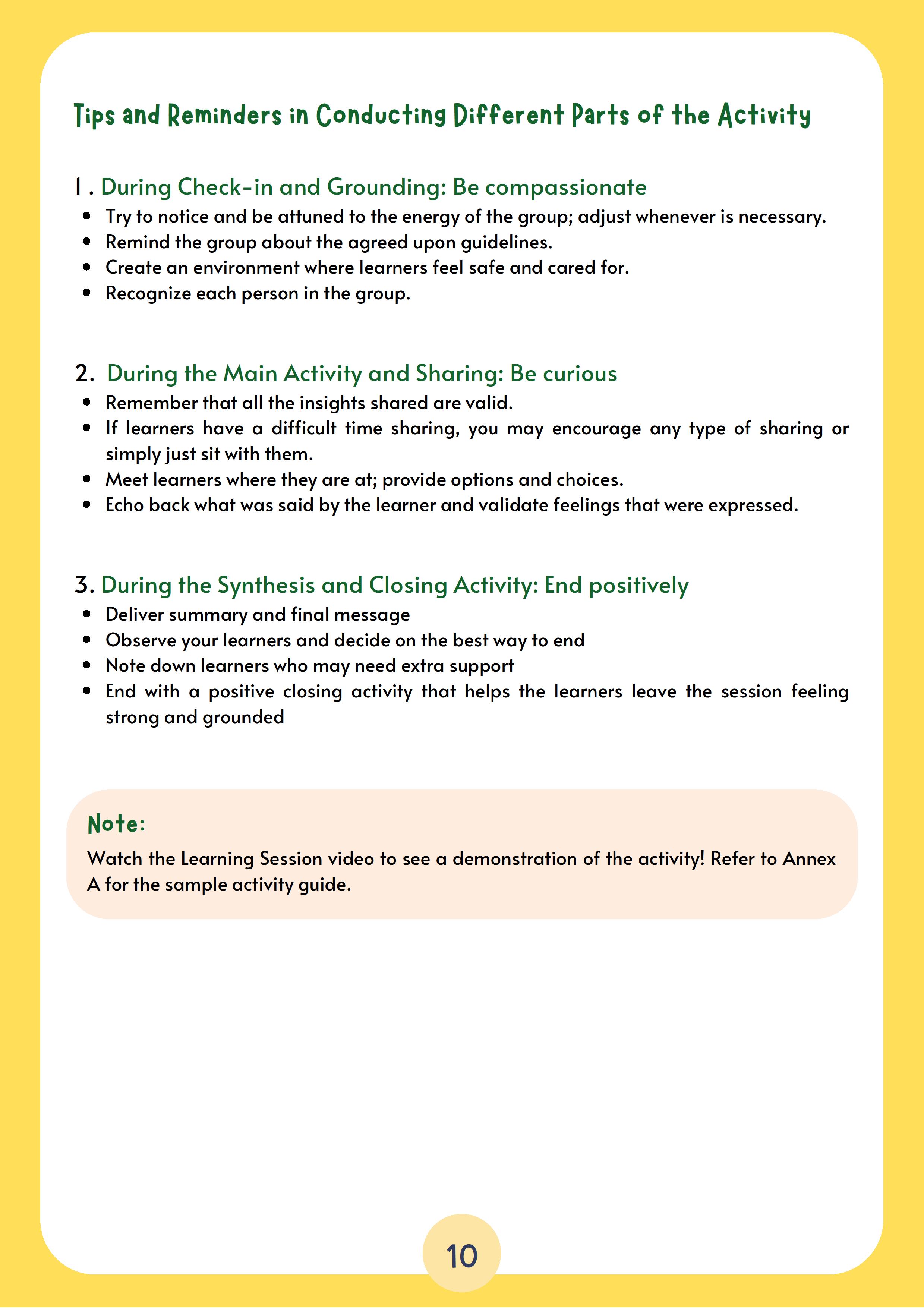 Handouts On The Conduct And Facilitation Of Psychosocial Support Handouts On The Conduct And Facilitation Of Psychosocial Support